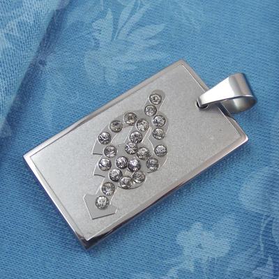 China 316L Stainless Steel Rectangle Square Shaped Necklace Pendant LPS0156-1 for sale