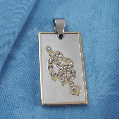 China 316L Stainless Steel Rectangle Square Shaped Necklace Pendant LPS0156-2 for sale