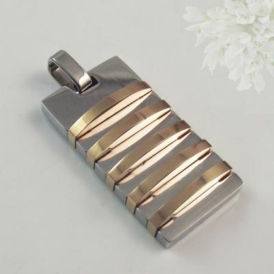 China 316L Stainless Steel Rectangle Square Shaped Necklace Pendant LPS0161-1 for sale