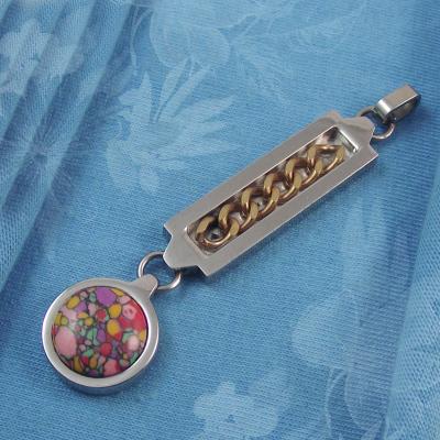 China 316L Stainless Steel Rectangle Square Shaped Necklace Pendant LPS0165-2 for sale