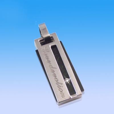 China 316L Stainless Steel Rectangle Square Shaped Necklace Pendant LPS0075 for sale