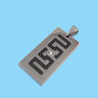 China 316L Stainless Steel Rectangle Square Shaped Necklace Pendant LPS0099 for sale