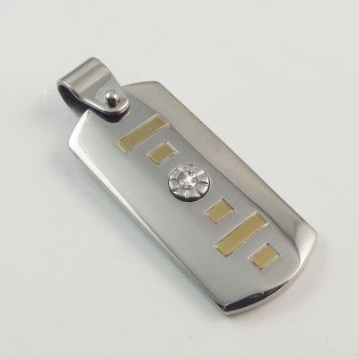China 316L Stainless Steel Rectangle Square Shaped Necklace Pendant LPS0032 for sale