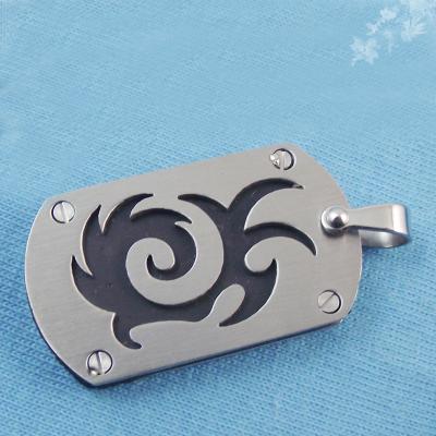 China 316L Stainless Steel Rectangle Square Shaped Necklace Pendant LPS0118 for sale