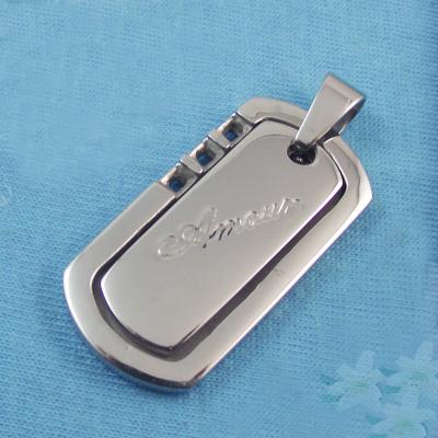 China 316L Stainless Steel Rectangle Square Shaped Necklace Pendant LPS0120 for sale
