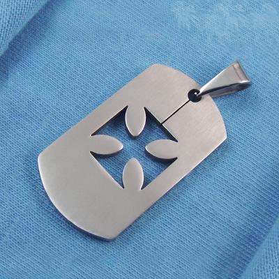 China 316L Stainless Steel Rectangle Square Shaped Necklace Pendant LPS0141 for sale