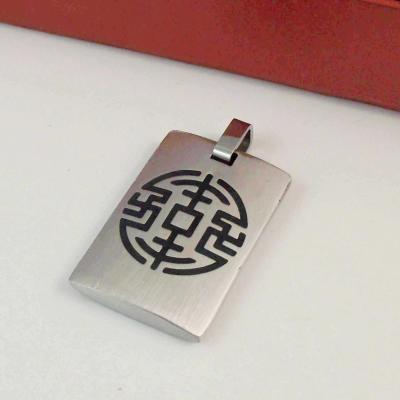 China 316L Stainless Steel Rectangle Square Shaped Necklace Pendant LPS0227 for sale