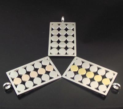 China 316L Stainless Steel Rectangle Square Shaped Necklace Pendant LPS0230 for sale