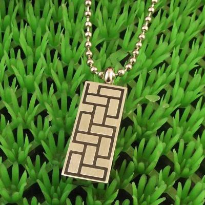 China 316L Stainless Steel Rectangle Square Shaped Necklace Pendant LPS0235 for sale