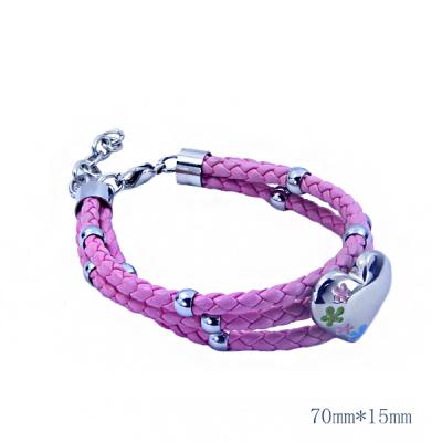 China Europ American Fashion Trendy Stainless Steel Geniune PU Leather Bracelet Bangle LBL198 for sale
