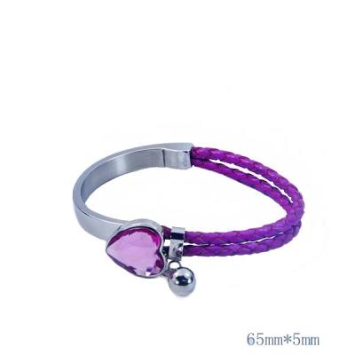 China Europ American Fashion Trendy Stainless Steel Geniune PU Leather Bracelet Bangle LBL211 for sale