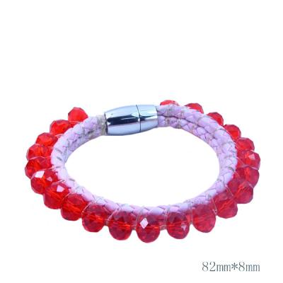 China Europ American Fashion Trendy Stainless Steel Geniune PU Leather Bracelet Bangle LBL208 for sale