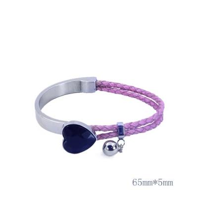 China Europ American Fashion Trendy Stainless Steel Geniune PU Leather Bracelet Bangle LBL209 for sale