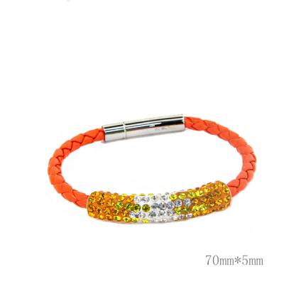 China Europ American Fashion Trendy Stainless Steel Geniune PU Leather Bracelet Bangle LBL213-9 for sale