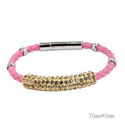China Europ American Fashion Trendy Stainless Steel Geniune PU Leather Bracelet Bangle LBL214-1 for sale