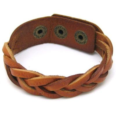 China Europ American Fashion Trendy Stainless Steel Geniune PU Leather Bracelet Bangle LBL233 for sale