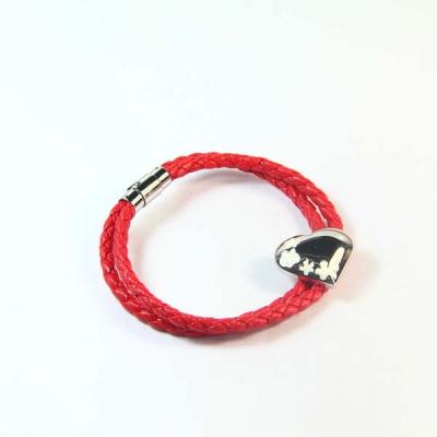 China Europ American Fashion Trendy Stainless Steel Geniune PU Leather Bracelet Bangle LBL240 for sale