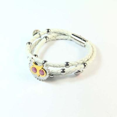 China Europ American Fashion Trendy Stainless Steel Geniune PU Leather Bracelet Bangle LBL260 for sale