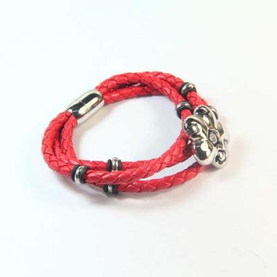 China Europ American Fashion Trendy Stainless Steel Geniune PU Leather Bracelet Bangle LBL262 for sale