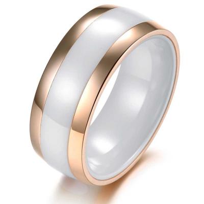 China New Super Fashion Tagor Jewelry Factory Ceramic Tungsten Series Ring TYWR045 for sale