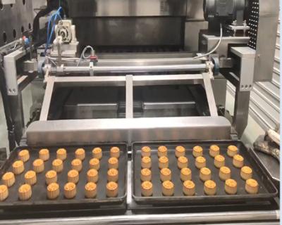 China ISO 9000 Semi Automatic Moon Cake Production Line with 3-Section Tunnel Oven and Egg Brushing System for sale