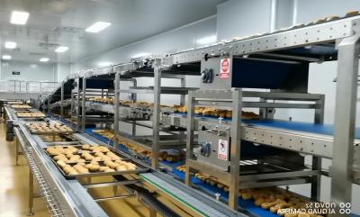 China PLC Control Automatic Bread Production Line Suction Depanner Step Proofer 100pcs/min for sale