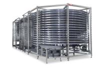 China Food Industry Spiral Cooling Conveyor - Stainless Steel Construction with Custom Sizes up to Multiple Layers for Continuous Processing for sale