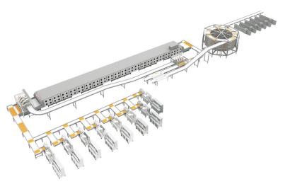 China Flip Over Depanner Chicken Floss Cake Automatic Production Line with Tunnel Oven and Spiral Cooler for sale