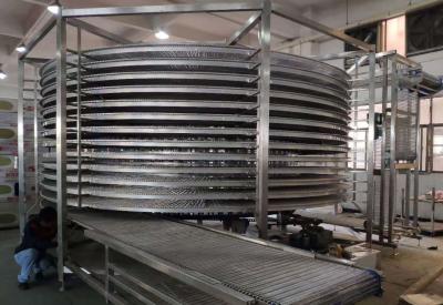 China 304 Stainless Steel 10 Minute Retention Continuous Spiral Cooler with SEW Drive System for Bread Production Lines for sale