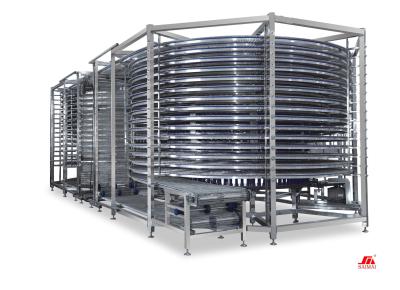 China 304 Stainless Steel Spiral Cooling Conveyor Belt for Toast Bread Production - Custom Sizes Available for sale