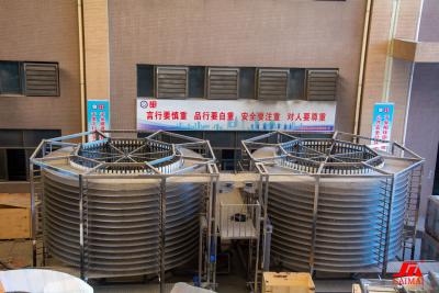 China Fully Automatic Toast Bread Production Line 1000KG/H Capacity with Tunnel Oven and Spiral Cooling System for sale