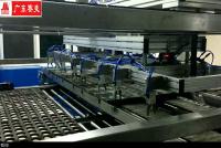 China Flip Over Depanner Chicken Floss Cake Automatic Production Line with Tunnel Oven and Spiral Cooler for sale