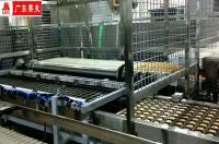 China Flip Over Depanner Chicken Floss Cake Automatic Production Line with Tunnel Oven and Spiral Cooler for sale