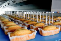 China CE Certified 300kg/h Automatic Cake Production Line with 25cm Insulation Tunnel Oven for Custard and Mini Bar Cakes for sale