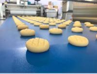 China PLC Touch Screen 1.2M Width Single Color Cookie Depositor with Automated Production Line and Tunnel Oven for sale