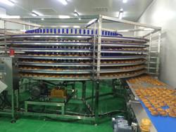 China SUS201 Square Steel Tube Single Tower Bread Cooling Conveyor with Variable Speed & Automatic Cleaning System for sale