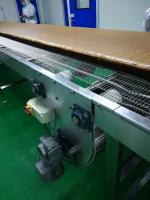 China VFD 3 Phase 220V PU Conveyor Belt Cooling System with FDA Stainless Steel Construction for Bakery Industry for sale