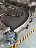 China 90 Degrees Curved Conveyor for Baking Pan Handling - Modular Belt System with Removable Turning Device for sale