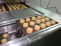 China 220V 500KG/H Automatic Mooncake Production Line with Multi-Zone Tunnel Oven and Packaging for sale