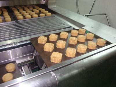 China 220V 500KG/H Automatic Mooncake Production Line with Multi-Zone Tunnel Oven and Packaging for sale