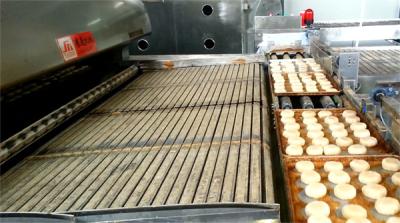 China 304 Stainless Steel Automated Pie Cake Production Line with Tunnel Oven & Vibration Depanner for High-Volume Baking for sale