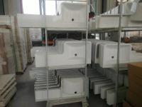 China lightweight SMC wall panels SMC P-Type One-Piece Wash Basin one-piece molded SMC vanity basin for sale