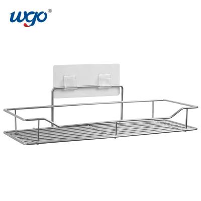 China No Drilling Hole Needed Stainless Steel Bathroom Shower Caddy Self Adhesive Mounted for sale