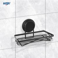 China Suction Mounted Stainless Steel Shower Caddies , WGO Black Soap Dish Holder for sale