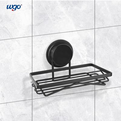 China Suction Mounted Stainless Steel Shower Caddies , WGO Black Soap Dish Holder for sale