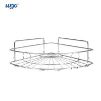 China Stainless Steel Wall Mounted Damage Free Bathroom Corner Shelf No Drilling for sale