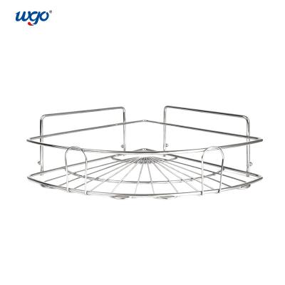 China Stainless Steel Wall Mounted Damage Free Bathroom Corner Shelf No Drilling for sale