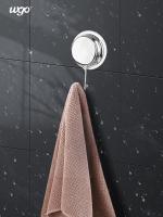 China Stainless Steel Damage Free Double Robe Hook Hanging Kitchen Bath Suction for sale