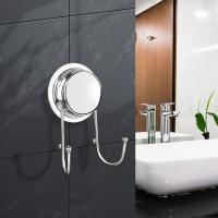 China Stainless Steel Damage-Free Hanging Kitchen Bath Suction Double Robe Hook for sale