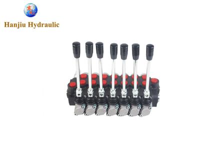 China Hydraulic Control Valve 45l/Min 7 Spools 3 Position Double Acting Spring Return Flow Valve for sale